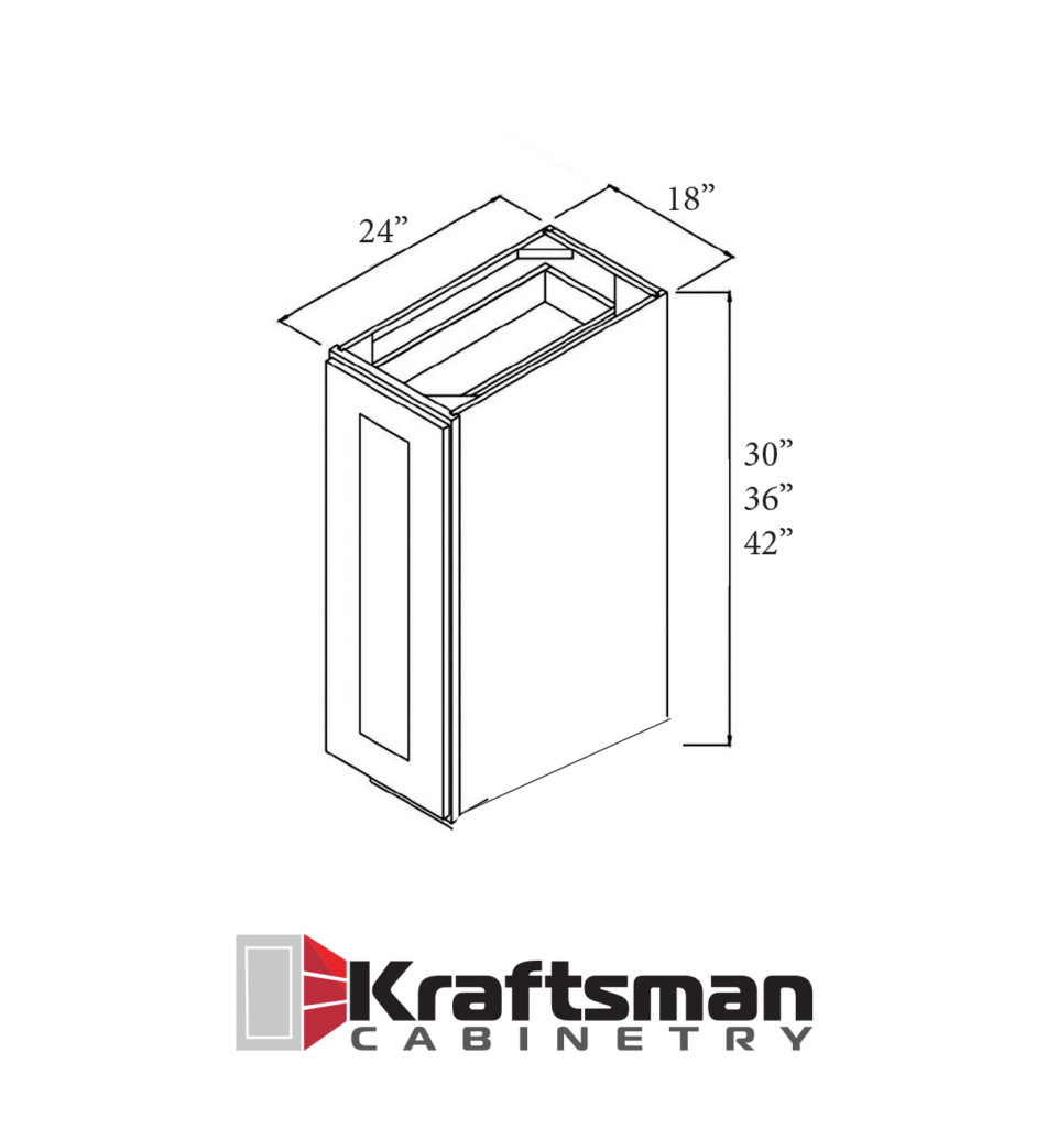 24 Inch Deep Single Door Wall Cabinet Summit Platinum Shaker