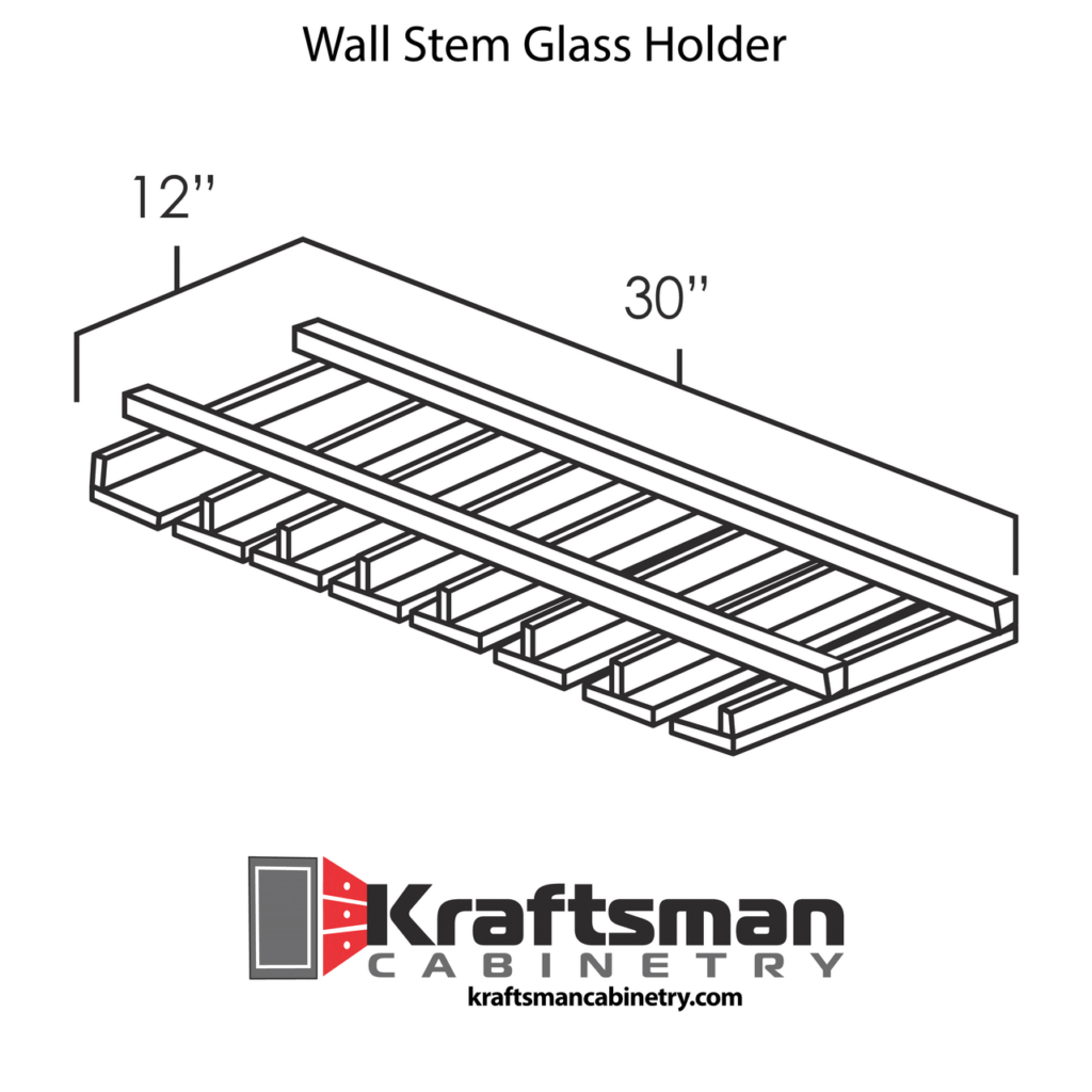 Wall Stem Glass Holder Winchester Grey Kraftsman Cabinetry Professional Cabinet Options